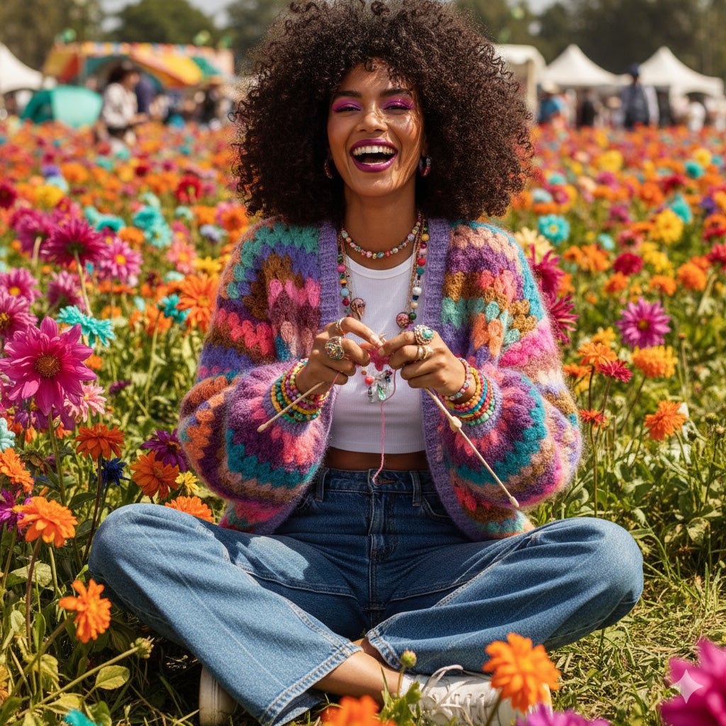 Crochet pattern - MYPZ short Mohair Granny stripes cardigan Fiesta (EN ...